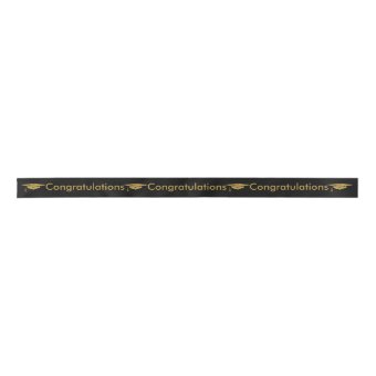 Gold Graduation Cap Satin Ribbon | Zazzle
