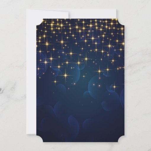 Gold Graduation Cap,Stars Blue Graduation Invitation | Zazzle