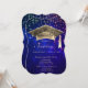 Gold Graduation Cap,Stars Blue Graduation Invitation | Zazzle