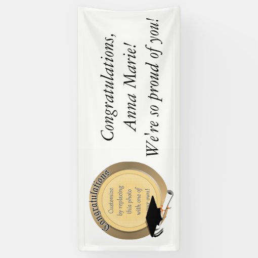 Gold Graduation Circle Photo Frame Banner | Zazzle