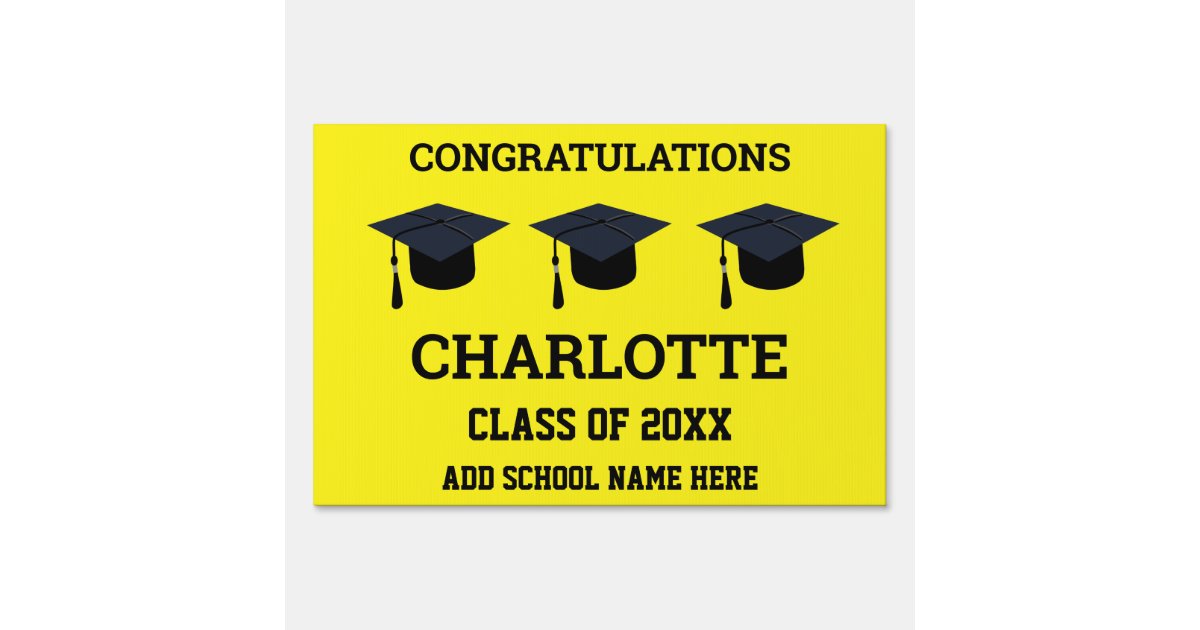 Gold Graduation Congratulations Graduate Sign | Zazzle