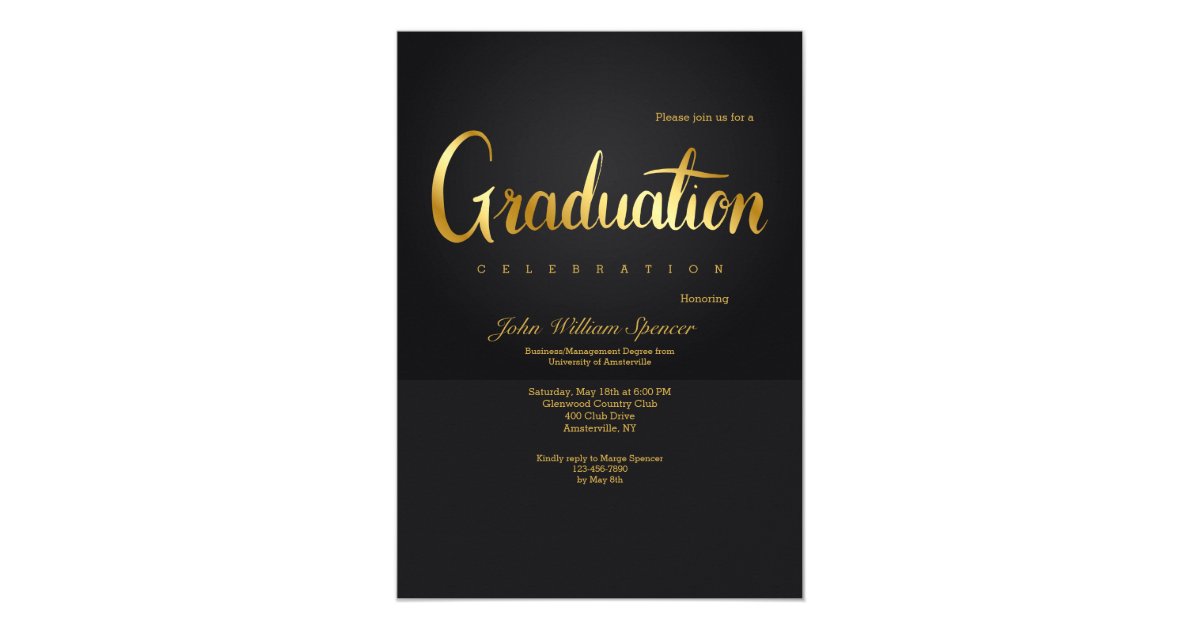 Gold Graduation Lettering Invitation | Zazzle.com