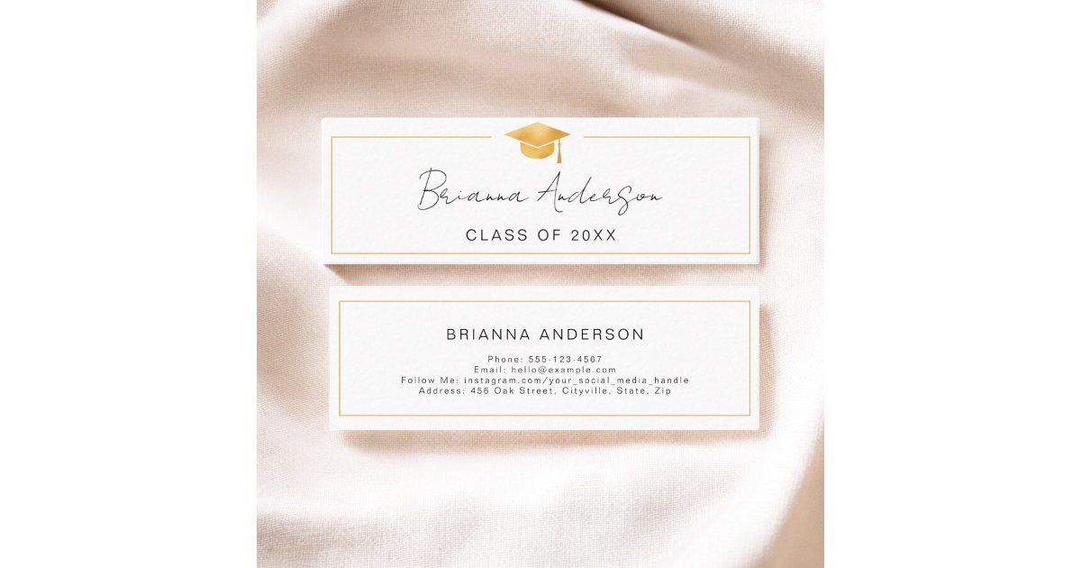 Gold Graduation Name Card Elegant Insert Card | Zazzle