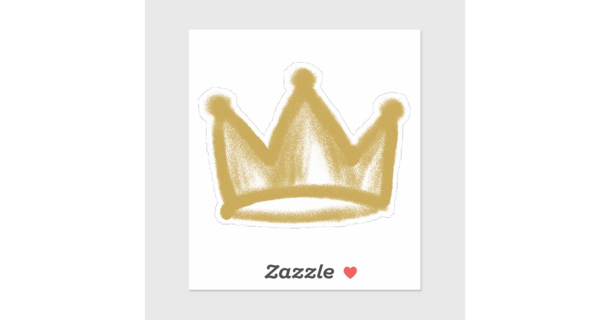 Gold graffiti crown sticker | Zazzle