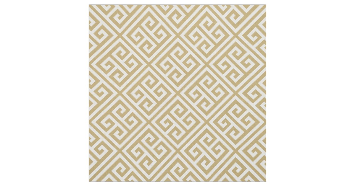 Gold Greek Key Fabric | Zazzle