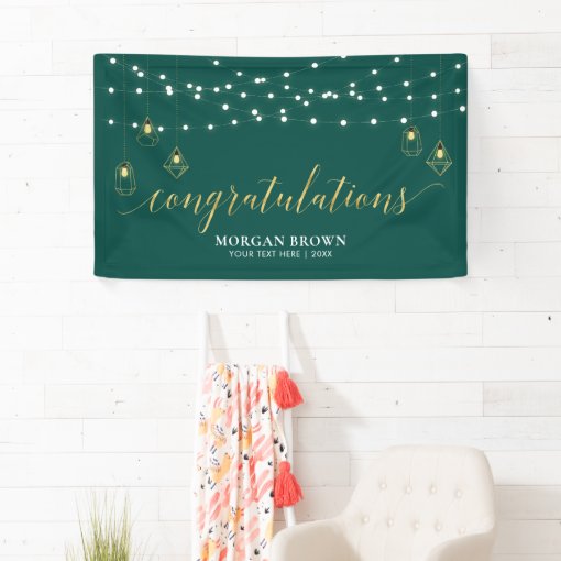 Gold & Green Modern Congratulations Banner | Zazzle