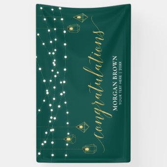 Gold & Green Modern Congratulations Banner | Zazzle