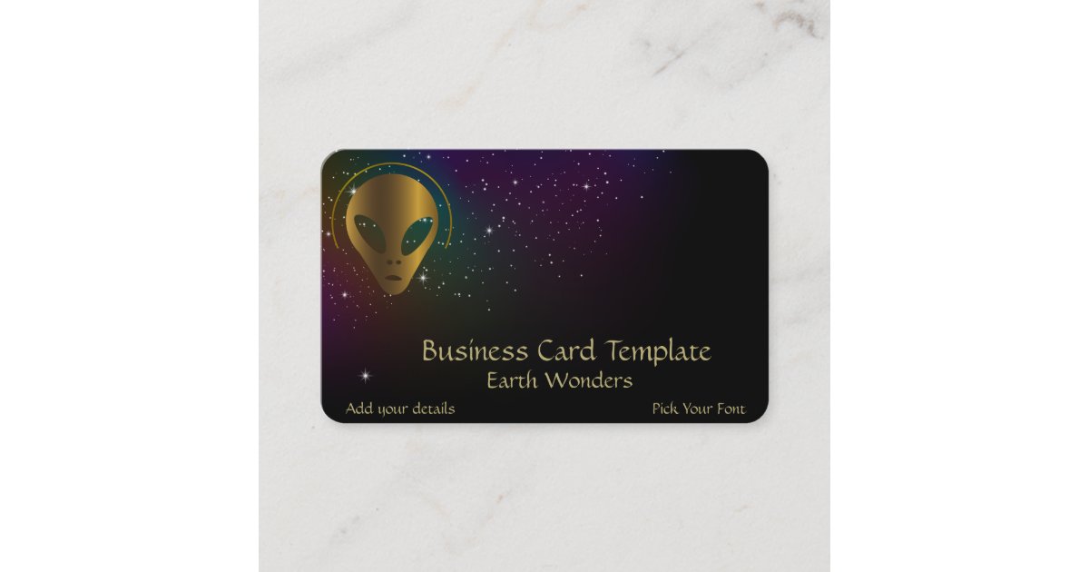 Gold Grey Alien - Logo Ancient Alien Business Card | Zazzle