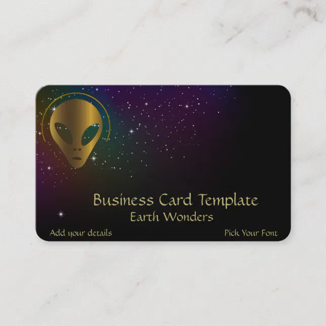 Gold Grey Alien - Logo Ancient Alien Business Card | Zazzle
