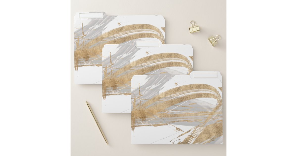 Gold & Grey File Folder | Zazzle