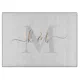 Gold & Grey Monogram Swash Script Cutting Board | Zazzle