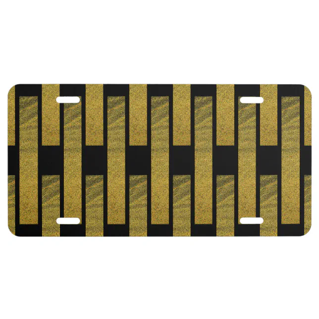 Gold Grill Black aluminum car license plate | Zazzle