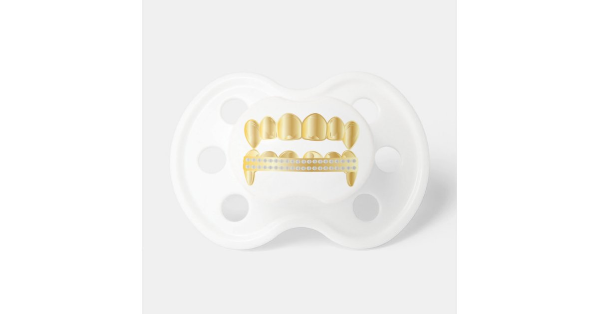 Gold Grillz Pacifier | Zazzle