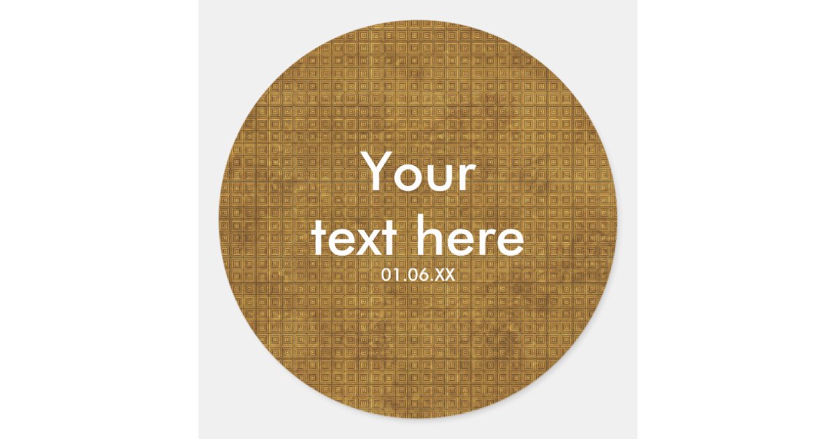 Gold Grunge Squares Party Favor Stickers | Zazzle