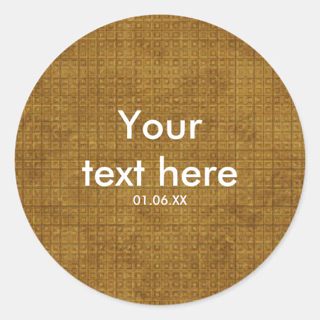 Gold Grunge Squares Party Favor Stickers | Zazzle