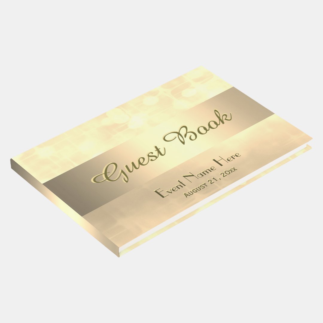 Gold Guest Book | Zazzle