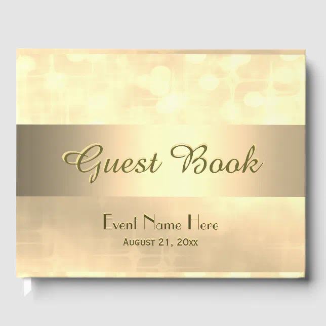 Gold Guest Book | Zazzle