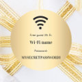 Gold guest customer wifi network password classic round sticker | Zazzle