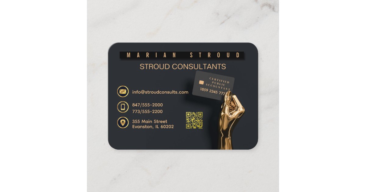 gold hand CPA business card | Zazzle