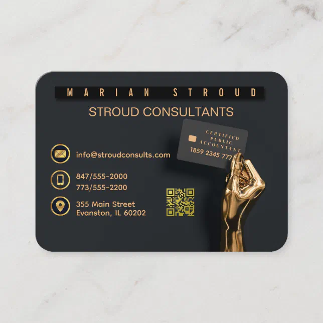 gold hand CPA business card | Zazzle
