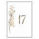 Gold Hand Drawn Delicate Flowers Wedding Table Number | Zazzle