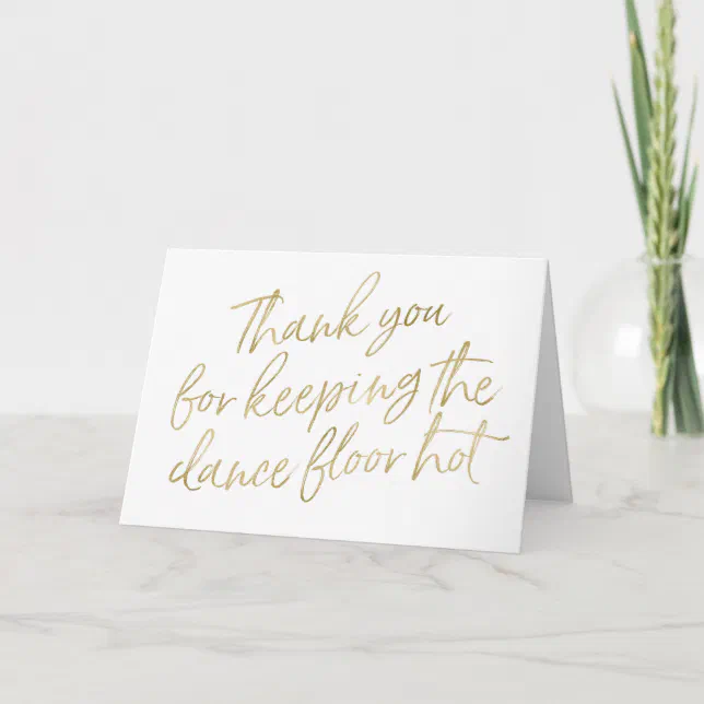 Gold Hand Lettered "Thank you" DJ, Musician, Band Thank You Card | Zazzle