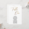 Gold Handwriting Table One Seating Chart Card | Zazzle