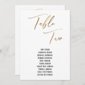 Gold Handwriting Table Two Seating Chart | Zazzle