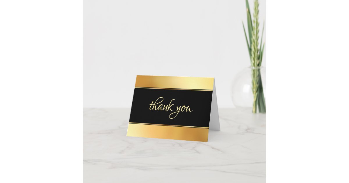 Gold Handwritten Hand Script Thank You Template | Zazzle