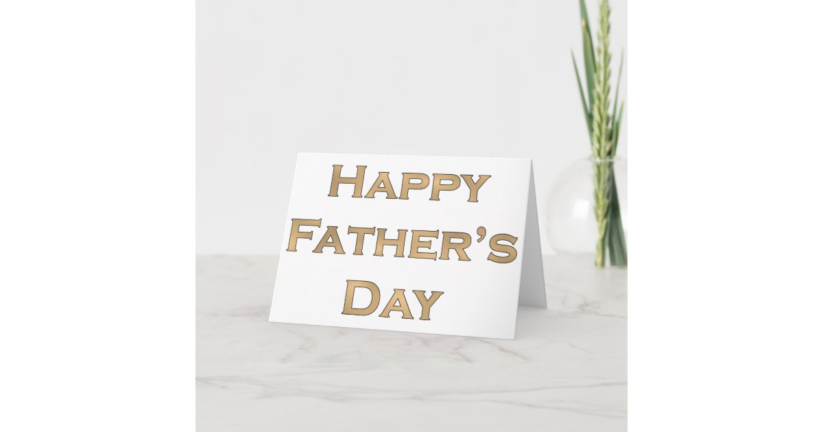 Gold Happy Father's Day Text Design Card | Zazzle