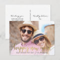Gold Happy New Year Script | Custom Photo Holiday Postcard | Zazzle