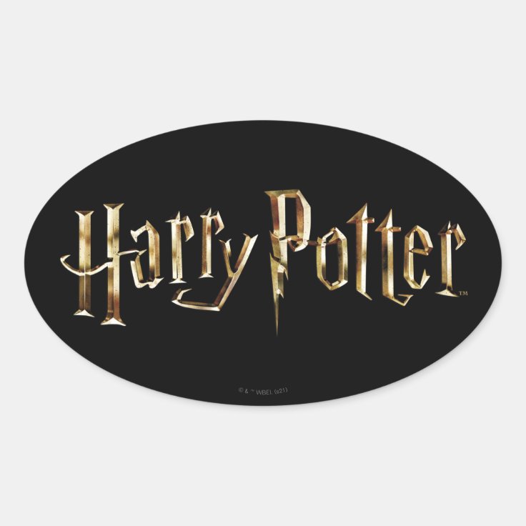 Gold Harry Potter Logo Oval Sticker | Zazzle
