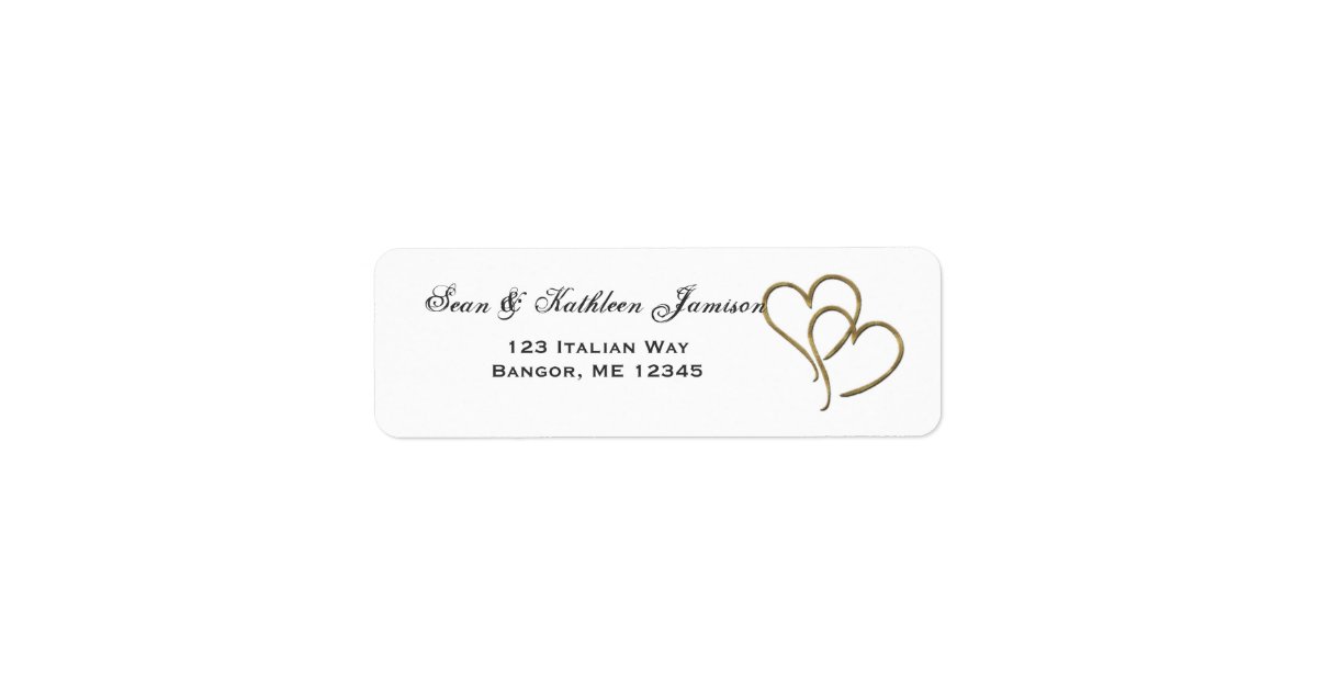 Gold heart address labels | Zazzle