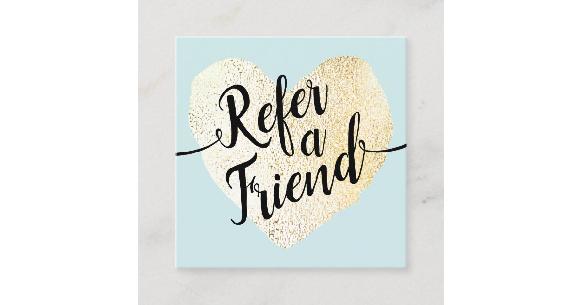 Gold Heart Script Calligraphy Referral | Zazzle