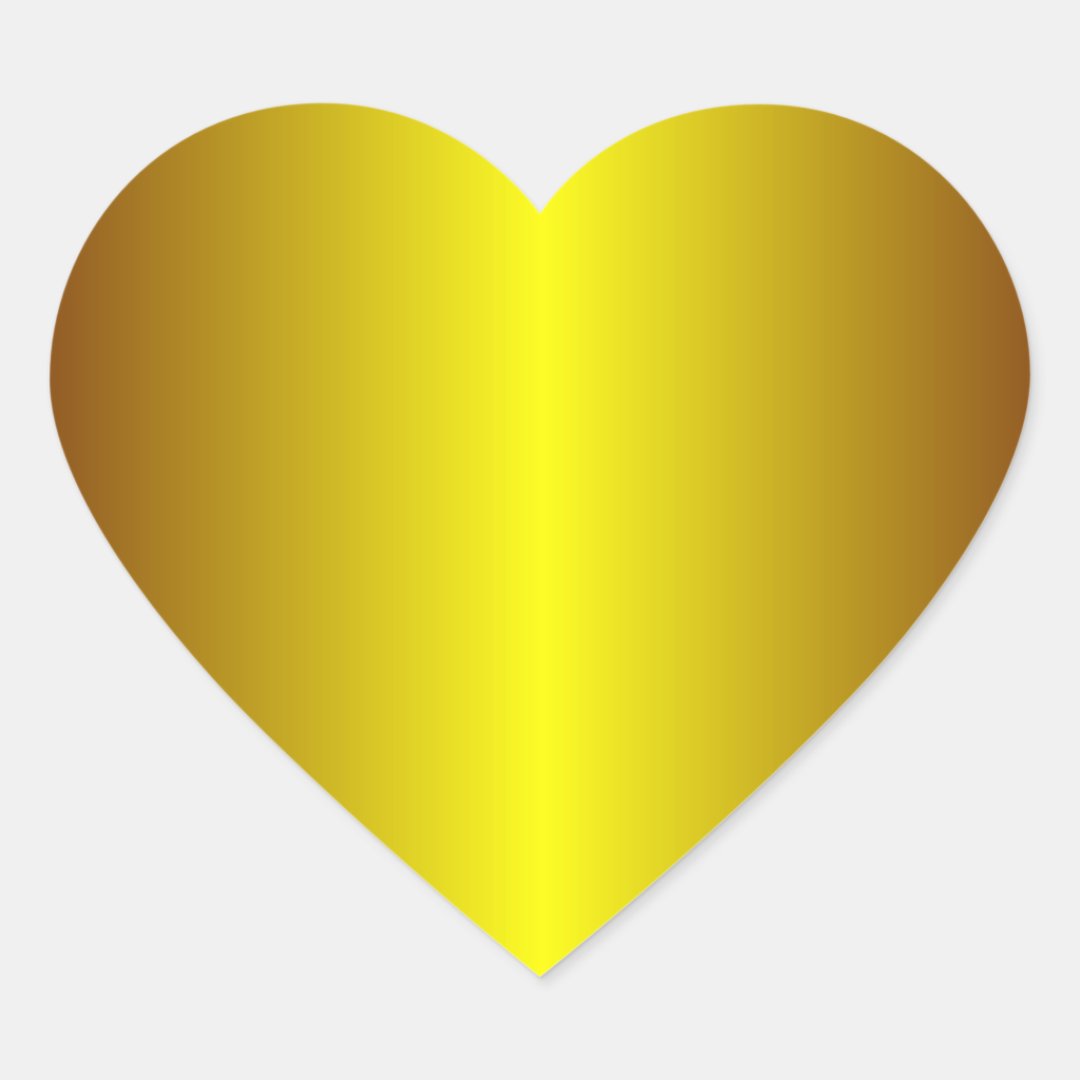 Gold Heart Sticker | Zazzle