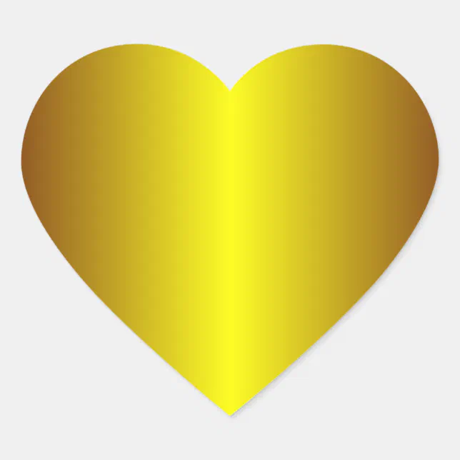 Gold Heart Sticker | Zazzle