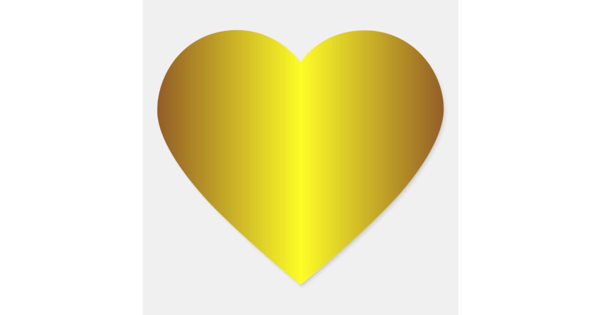 Gold Heart Sticker | Zazzle