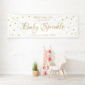 Gold Hearts Baby Sprinkle Shower Welcome Banner | Zazzle