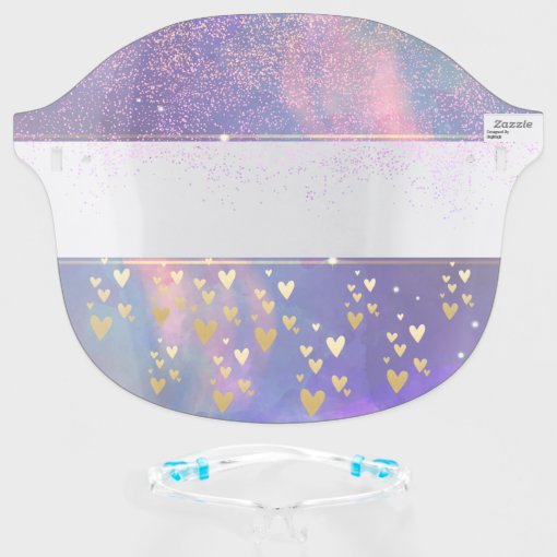 Gold Hearts,Confetti Face Shield | Zazzle
