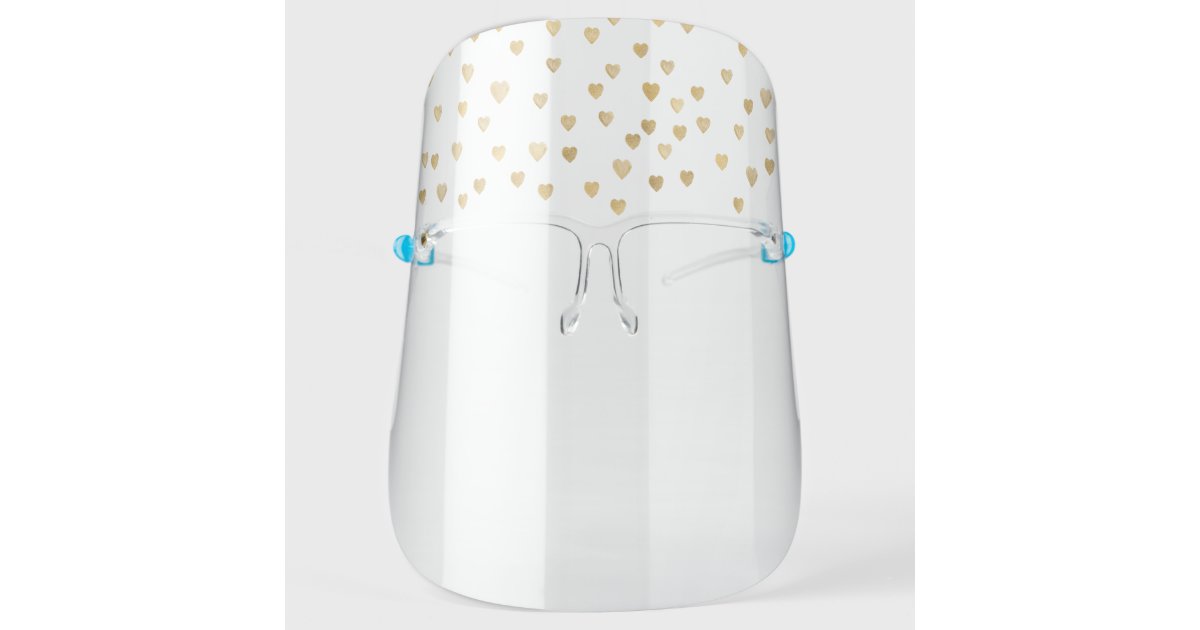 Gold Hearts Confetti Face Shield | Zazzle