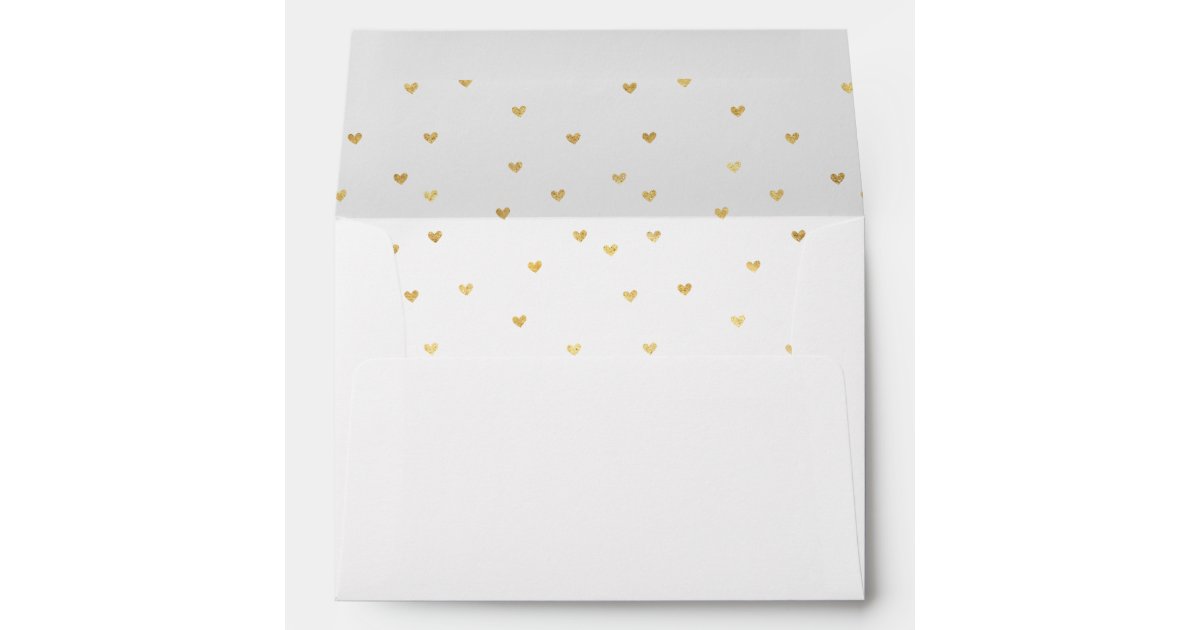 Gold Hearts Envelope | Zazzle