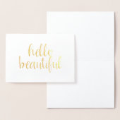 Gold Hello Beautiful Foil Card | Zazzle