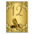 Gold High Heel Shoe Table Number | Zazzle