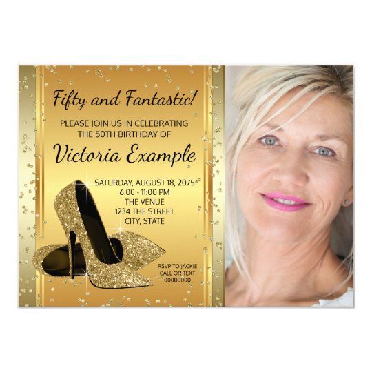Gold High Heel Shoes Birthday Party Invitation | Zazzle.com