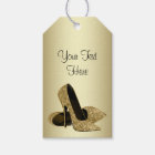 Gold High Heel Shoes Womans Birthday Gift Tags | Zazzle.com