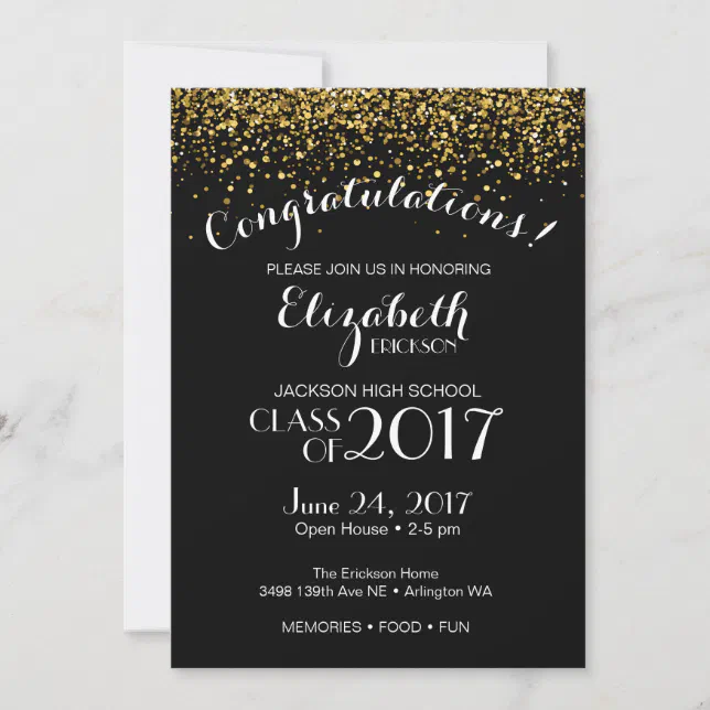 Gold High School Graduation Party Invitation | Zazzle