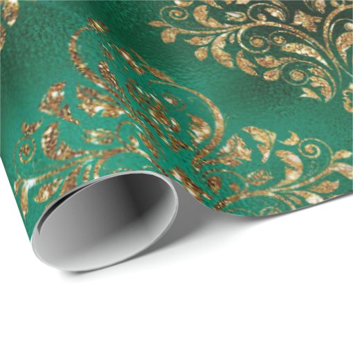Gold Holiday Christmas Metallic Damask Elegant Wrapping Paper | Zazzle