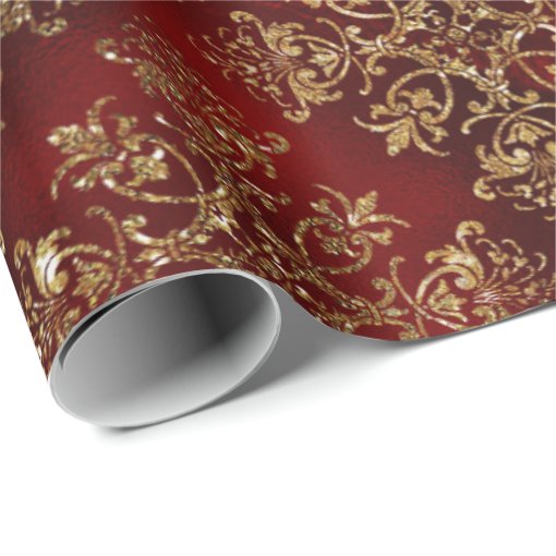 Gold Holiday Christmas Metallic Damask Elegant Wrapping Paper | Zazzle