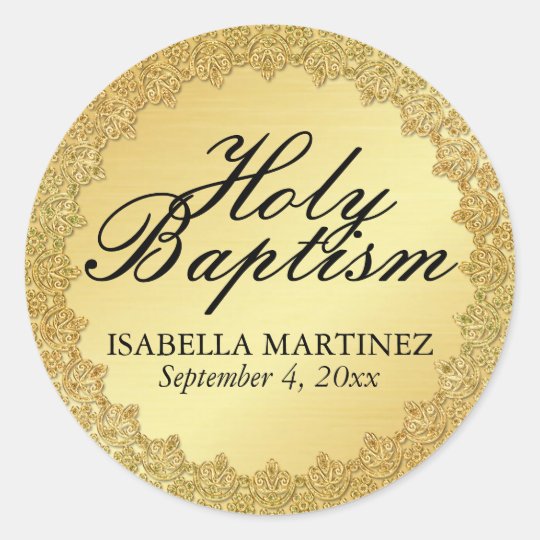 Gold Holy Baptism Sacrament Catholic Sticker Seal | Zazzle.com
