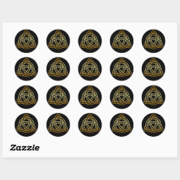 GOLD HOLY TRINITY KNOT CLASSIC ROUND STICKER | Zazzle